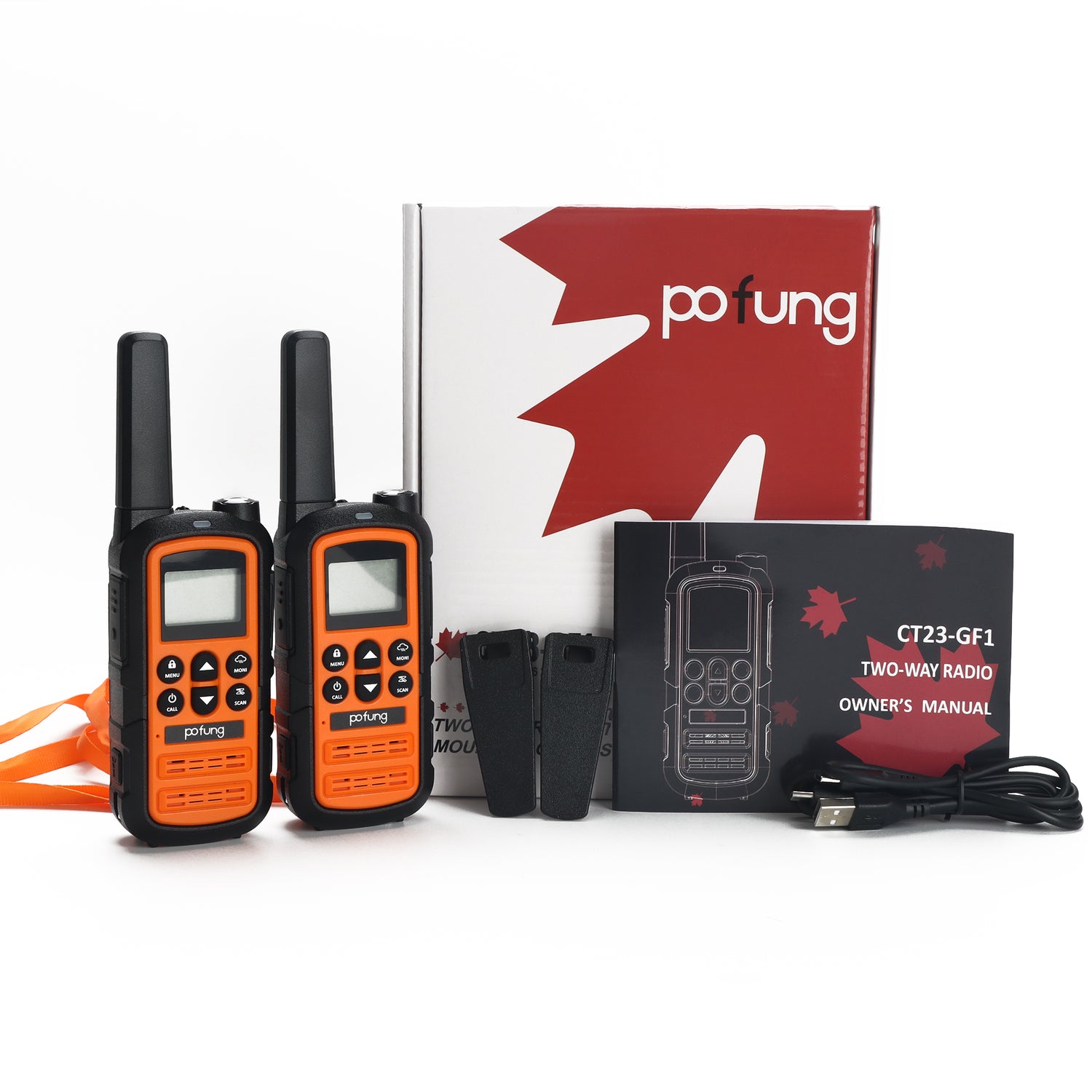 YDC Tech Pofung CT23-GF1 Walkie Talkie FRS Handheld Rechargeable 2 Way